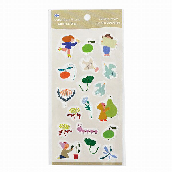 フィンランド・ヘルシンキ在住、 イラストレータHeidi Valkolaによるデザイン。 シンプルなイラストとかわいらしいカラフルな色の 組み合わせを楽しめるマスキングシールです♪ ●サイズ：縦175mm×90mm ●素材：和紙製 ●日本製