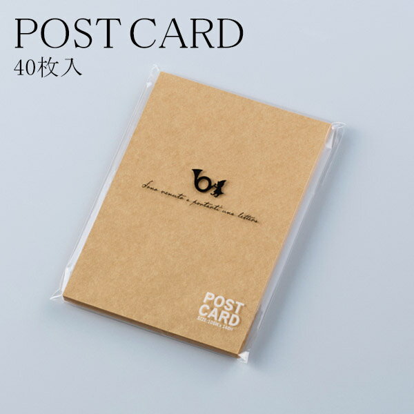 シンプルでどんなシーンでも使える、ポストカードサイズの無地カードです！ 郵便番号欄無しのため多用途に使用できます。 ●カラー：クラフト ●40枚入り ●ポストカードサイズ(横105×縦148) ●サイズ：横105×縦148×厚さ10mm