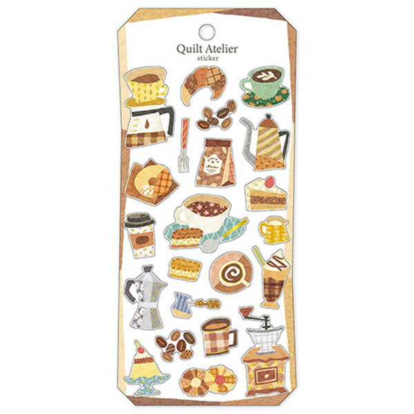 キルトアトリエステッカー（Quilt Atelier Sticker）は、モチーフの一部にパッチワークのような模様が入った、おしゃれなイラスト柄シール！ さりげなく入った金箔と、風合いのある和紙素材がさらに特別感を演出！ 一味違う上品で華や...