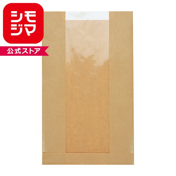 空気穴が開いているため、焼きたてのパンを入れてもくもりません。 サイズ：幅210×高350（横ガゼット90）mm 材質：PP30μ＋筋入未晒クラフト紙40g