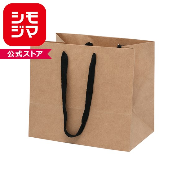フラワーアレンジメントの持ち運びに最適! 黒色のアクリル平紐がスタイリッシュです。 中身が見えることでディスプレイ効果が高まります。 ●サイズ：幅340×横マチ220×高300mm ●材質：材質:未晒クラフト紙120g ●手紐：アクリル平紐...