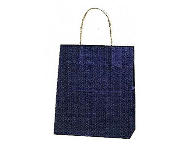 こちらの商品は50枚単位での販売となります。［規格］210×120×H250mm 紺色に茶色の取手がおしゃれな印象の紙袋です。シンプルなので、さまざまな用途にお使いいただけます。