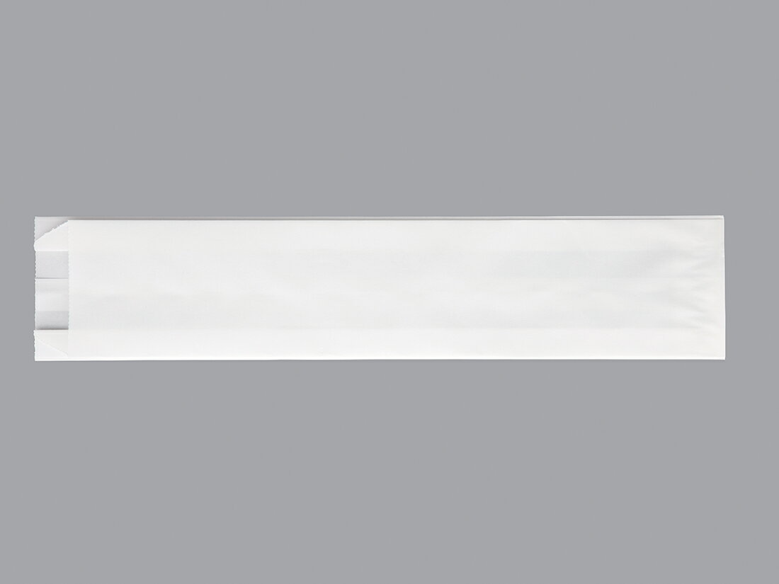 1購入あたりの内容量 ： 100枚［規格］55×25×H255mm＋ベロ13mm［素材］晒耐油紙［機能・特徴］耐油紙を使用したチュロス用のサイドガゼット袋です。［外寸］55×25×H255mm＋ベロ13mm