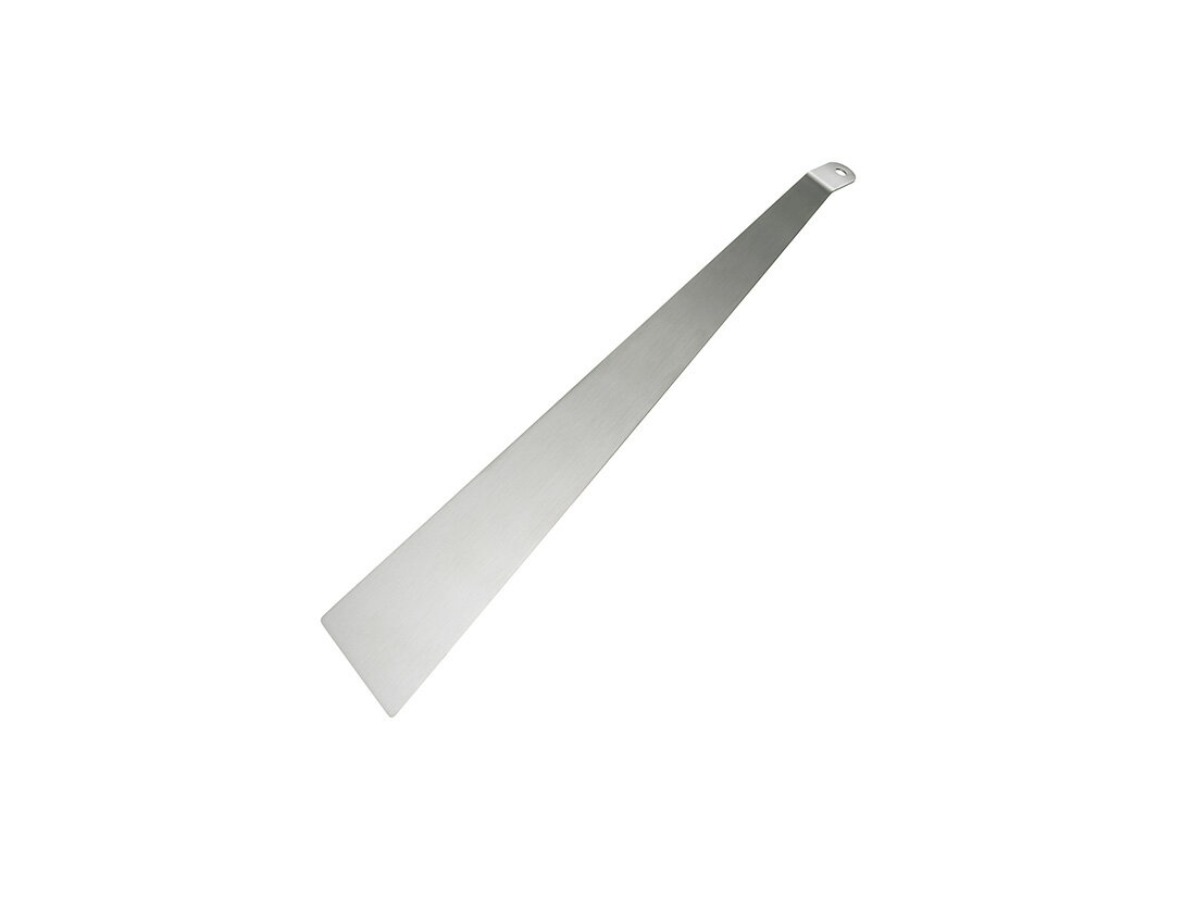 ［規格］45×240×H15mm［素材］ステンレス［外寸］45×240×H15mm［機能・特徴］厚さ1mmのステンレス板を研磨し、半分程度までそぎ落とすことで金属の持つ粘りと弾力を引き出し、シンプルなスパチュラに仕上げました。柔らかな弾力と...