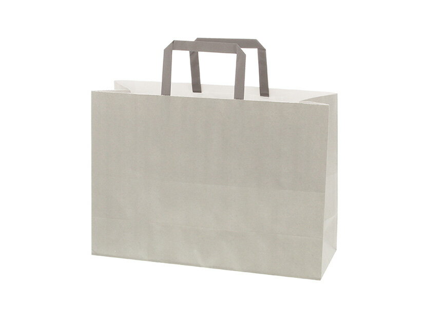 1購入あたりの内容量 ：50枚［規格］W340×D120×H240mm［素材］再生紙裏面グレー120g［機能・特徴］古紙含有率100％使用した環境に優しい手提げ紙袋です。ハンドルは一般的な平紐の幅10mm幅よりも太めの13mm幅を採用してい...