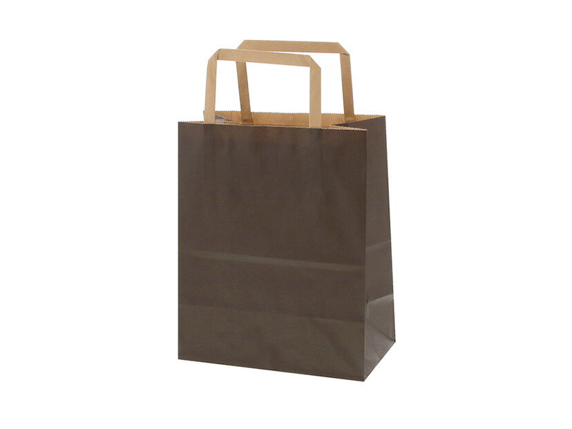 1購入あたりの内容量 ：50枚［規格］W180×D105×H220mm［素材］未晒クラフト紙80g［機能・特徴］エレガントで上品な焦げ茶色の手提げ袋です。洋菓子などにおすすめです。25チャームバッグの中で、正面巾が最小の規格のひとつです。●...