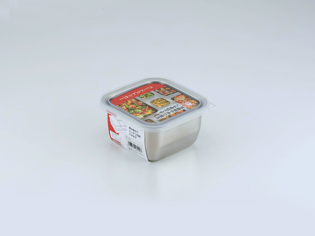 1購入あたりの内容量 ：1個［規格］115×115×H60mm［容量］510ml［素材］本体:ステンレス鋼、蓋:ポリエチレン［機能・特徴］常備菜や作り置きにも便利なステンレス製のフードストッカーです。［製造地］日本［外寸］115×115×H...