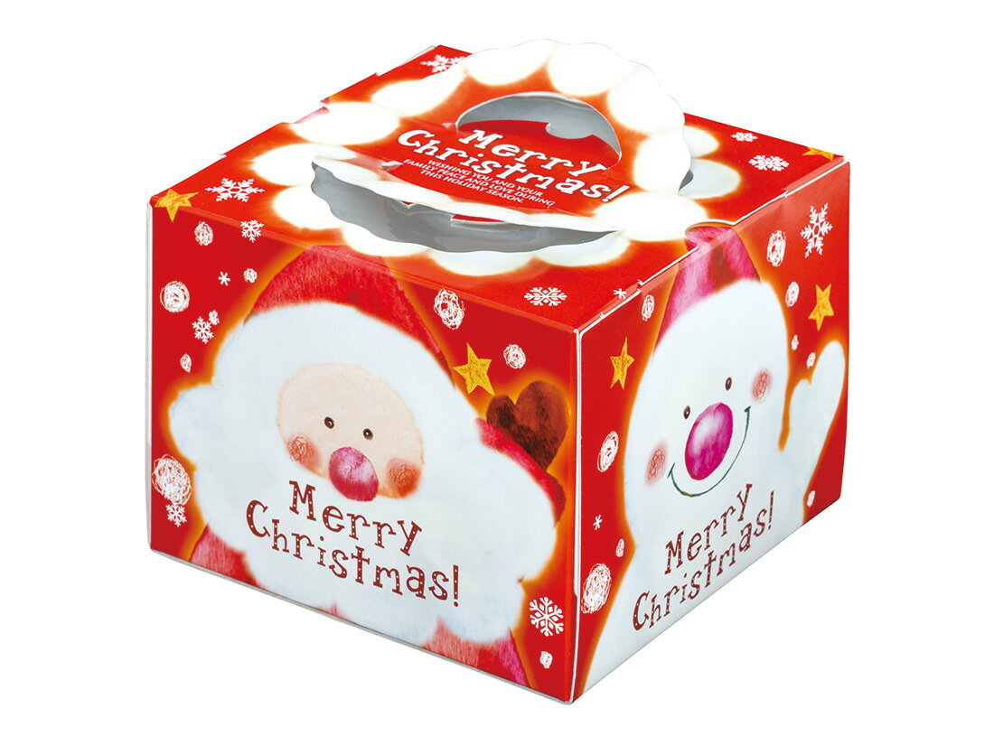 こちらは1枚単位での販売となっております。多めにお求めの方は、更にお得な通常販売分よりお求めください。［規格］212×212×H140mm［素材］窓：PPフィルムふわふわのサンタたちがデザインされた個性的なパッケージ。ハイタイプデコ箱です。...