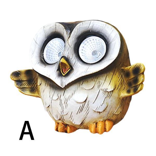 説明:上質な技量と繊細な樹脂製の樹脂製.かわいいフクロウの形の太陽光発電の庭の像の像の装飾飾り.夜に柔らかい光を楽しんでください.太陽光発電時間中は太陽光発電時間中に充電し.夜間に自動的に点灯します.あなたの庭園.ポーチ.ヤード.芝生の装飾...
