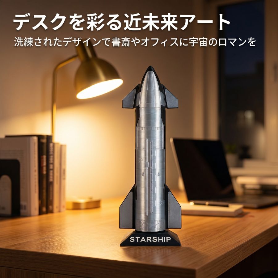 商品詳細 仕様 #222222"> 製品名：SpaceX スターシップ ロケットモデル スケール：1/210 サイズ：約 6.5 × 6.5 × 21 cm 重　量：約 60 g 素　材：金属色PLA（3Dプリント出力品） カラー：シルバー...