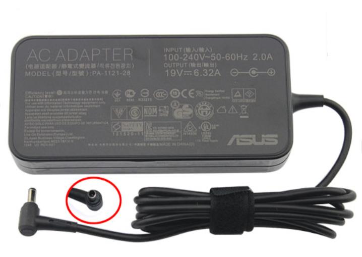 商品名 Asus 120W 薄型電源アダプター 型番 PA-1121-28 OUTPUT 19V 6.32A DCコネクタ 丸型 外径約4.5mmФ　内径3.0mmФ (センター1ピン) 対応機種一部 Asus 2-in-1 Q535UD ...