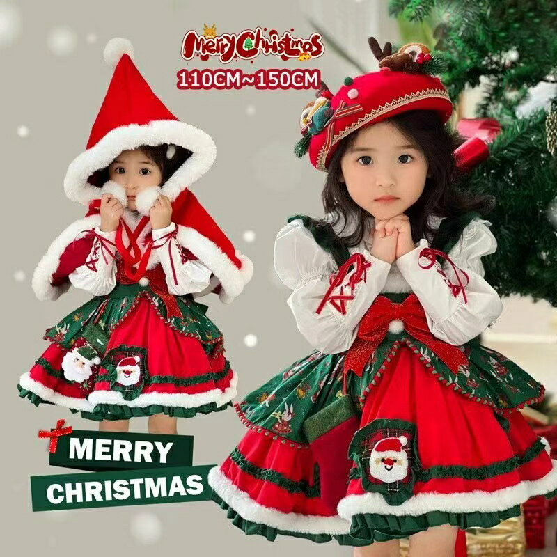 商品内容 単品：ワンピース 単品：ケープ セットA　4点セット：ワンピース+ブラウス+靴下+ヘアバンド セットB　4点セット：ワンピース+ブラウス+靴下+ベレー帽 セットC　4点セット：ワンピース+ブラウス+靴下+帽子 セットD　5点セット...