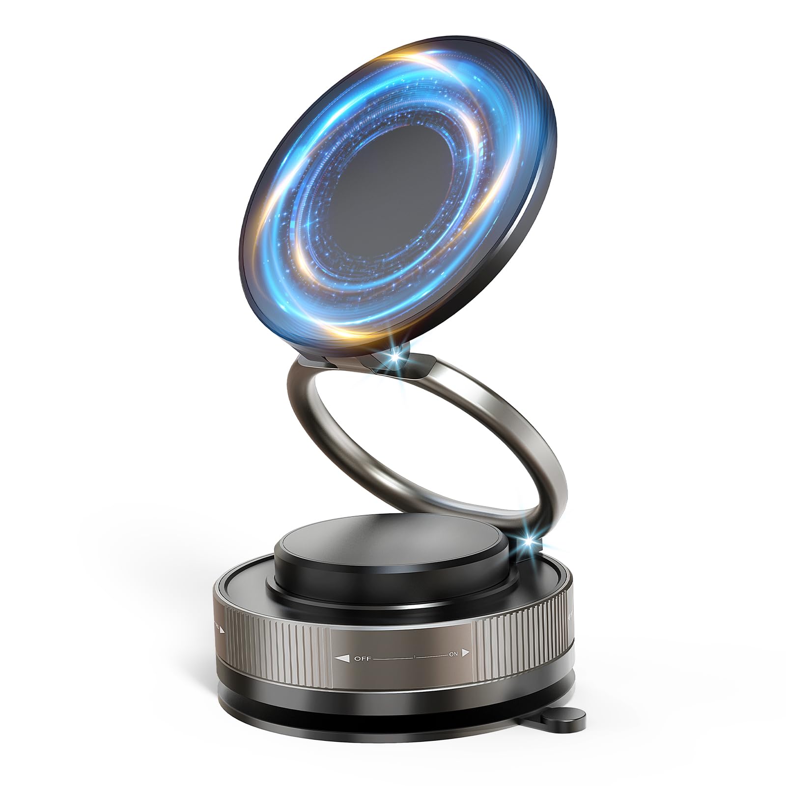 【磁気力の革新】N55二重磁気リング×真空ゲル吸盤従来の「磁力不足での落下」と「吸盤の緩み」を完全解決。業界最高峰の18N（6kg耐荷重）の強力吸着力を実現。時速80kmの急ブレーキテストでも、スマホのズレはわずか3mm。MagSafe対応...