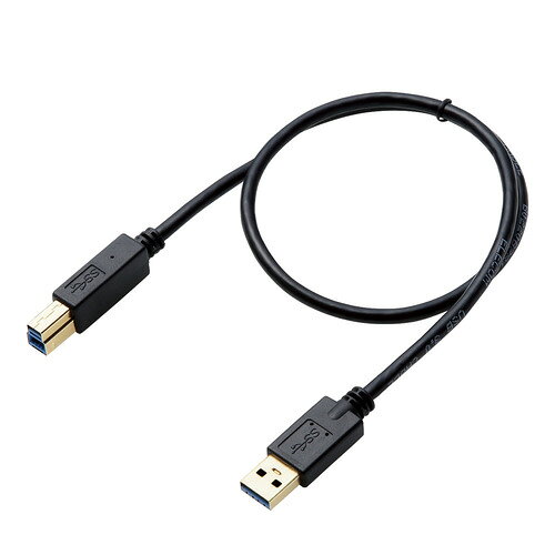 エレコム DH-AB3N10BK USB3.0ケーブル 1.0m A-Bタイプ SuperSpeed対応 最大5Gbps 金メッキピン ブラック ●テレビ用外付けハードディスクでの録画時のエラーや再生視聴中のコマ落ちなどを低減する3重シール...