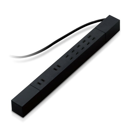 エレコム T-KF02-2730BK 電源タップ 3.0m 回転式差込口 7個口 超強力マグネット付き 雷サージ吸収 固定・吊り下げ可能 ブラック ●利用シーンに合わせ形態を変更させることができる7口の電源タップです。可動式の脚パーツを活用...