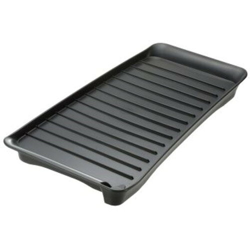 リッチェル ラクール ドレイニングトレー Sダークグレー ●食器やカトラリーの水切りができるトレー。食器やコップの縁が排水面に触れにくい清潔設計です。排水用の穴からシンクへ直接排水できます。(止水栓を取り付けることで排水できない場所でも設置...
