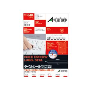 エーワン 31675 ラベルシール プリンタ兼用 ( A4サイズ / 70面 / 12シート ) ホワイト● いろいろなプリンタで印刷できるマルチタイプのラベルです。● 糊面の特殊印刷によって、ラベルを貼った表側ではしっかり下地をかくし、裏...