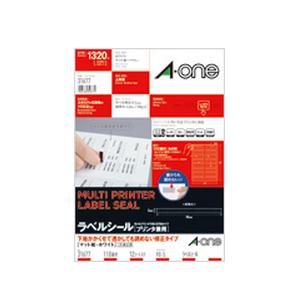 エーワン 31677 ラベルシール プリンタ兼用 ( A4サイズ / 110面 / 12シート ) ホワイト● いろいろなプリンタで印刷できるマルチタイプのラベルです。● 糊面の特殊印刷によって、ラベルを貼った表側ではしっかり下地をかくし、...