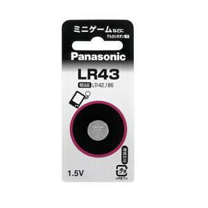 商品名 【アルカリボタン電池】 （1個入り） LR43P 型番 LR43P JANコード 4902704240644 メーカー パナソニック サイズ(H×W×D) mm φ11.6×4.2 本体重量 約1.6g 用途 電卓、ゲーム 入数 1...