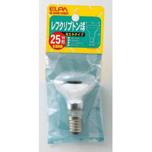 ELPA　レフクルプトン球　 G-9401H(F)　レフクリプトン球■仕様カラー:フロスト 1個入り 口金:E17 全長:68mm バルブ径:45mm 定格:100/110V 22W 寿命:約2000時間