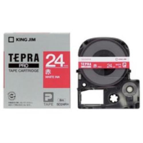 商品名 カラーラベルテープ 「テプラPRO」（赤テープ/白文字/24mm） SD24R 型番 SD24R JANコード 4971660766406 メーカー キングジム テープ幅 24mm テープ長さ 8m テープ色 赤 印字色 白 対応機...