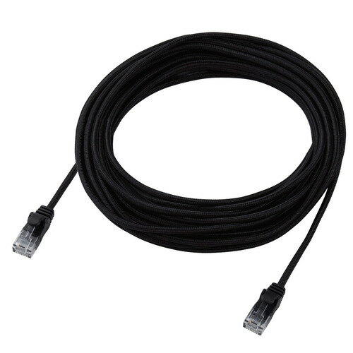 エレコム LD-GPAM/BK100 LANケーブル 10m CAT6A 爪折れ防止 高耐久 メッシュ 【 モデム ルーター PS5 PS4 Xbox 等対応 】 ブラック ●コストを抑えた10ギガビットイーサネット環境構築に最適。高速で安...