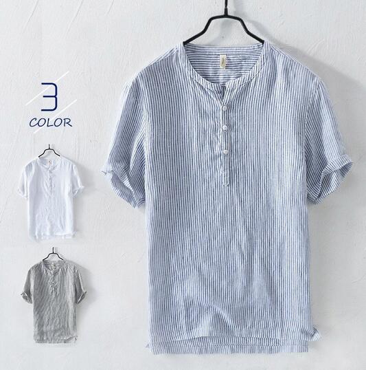 商品情報 ☆大量注文対応可能☆ ■素材：麻100％ 清涼感溢れる爽やかな雰囲気で見た目も涼しげ M 　 バスト：104 着丈：71 袖丈：25 肩幅：44 L 　 バスト：108 着丈：72 袖丈：26 肩幅：46 XL 　バスト：112 ...