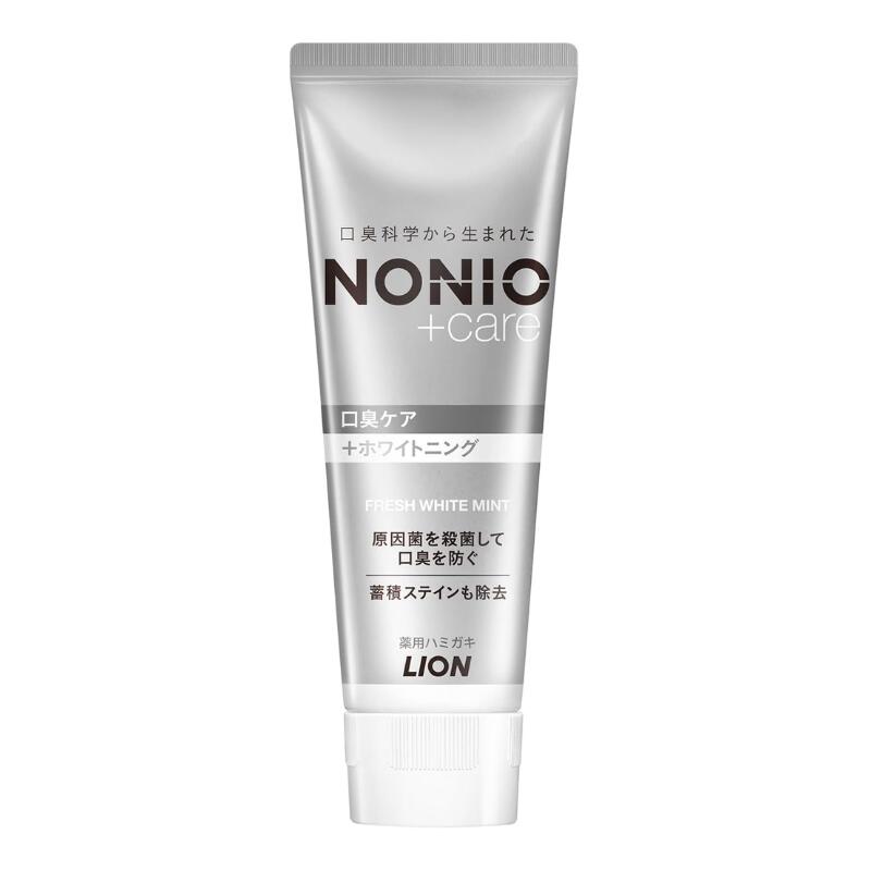 NONIOプラス ホワイトニングハミガキ 130g 口臭ケアに加えて美白ケアもできるハミガキ 口臭科学から生まれた「ノニオプラスホワイトニングハミガキ」は口臭ケアに加えて美白ケアもできるハミガキ。 ●口臭にトリプルアクション！クリアな息キー...