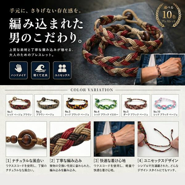 タイより入荷しましたミサンガです。 プロミスリングともいいますね お守りの一種で手首に巻き自然に切 れたら願いがかなうと言われています。 日本ではJリーグの選手から人気がでて 今でも人気商品です。友達とおそろいで つけるのもいいですね。柄も...