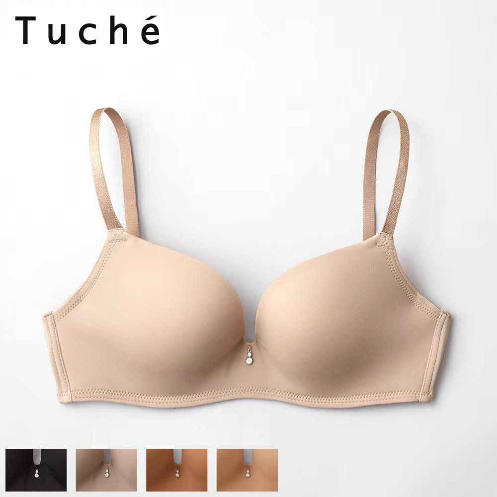 【mochibra(モチブラ)】 気まぐれバストに、もちっとフィット！Tuche史上、最高に気持ちいい柔らかフィットのノンワイヤーブラジャー。 ＜おすすめポイント＞ ・低反発のもちもちパッドがアンダー部分まで続いて、バストをやさしく包み込む...