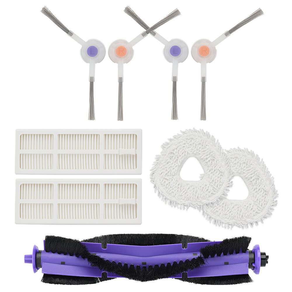 ※当商品はノーブランド品(互換品)です。メーカー純正品(正規品)ではございません。※ご覧になる環境によって、画像と実際の商品の色味が異なる場合がございます。 サイドブラシ 》 フィルター 》 メインブラシ 》 モップ 》 交換パーツ5点セッ...