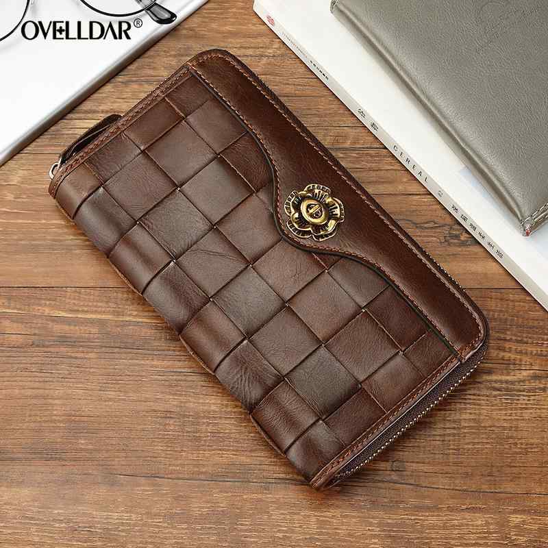 財布 メンズ レディース 革 牛革 編み込み 長財布 ジッパー ビジネス 通勤用 普段使い ファッション 高級感 カップル ペア 手持ちポーチ 軽量 耐久性・主な素材: 真皮（頭層牛皮）・財布折数: 2つ折り・スタイル: 欧米レトロ・要素:...