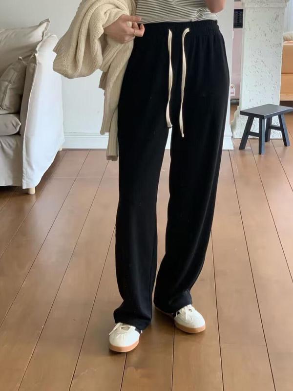 レディース ワイドレッグパンツ 夏用 無地 ゴムウエスト ストレート ロング カジュアル スリム見せ ドレープ感 軽量 伸縮性 普段使い・カテゴリ: カジュアルパンツ・スタイル: 韓国カジュアル・主な素材: ポリエステル50-70%・パンツ...