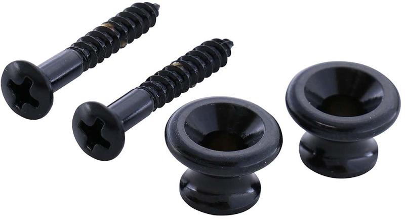 SCUD ストラップピン ギブソンタイプ 2pcsセット ビス付 ブラック EP-1B・ギブソンタイプ・ブラック・φ12.5xH8.8mm・2pcsセット