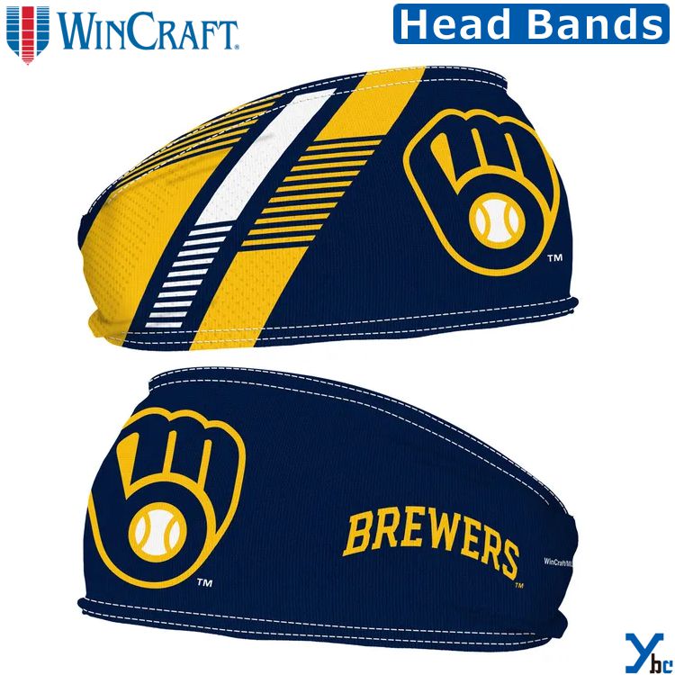 WinCraft/ウィンクラフト MLB ミルウォーキー ブリュワーズヘッドバンド ヘアバンド Milwaukee Brewers 公式ライセンスグッズ 検索KW：MLB/ブリュワーズ/ヘッドバンド/ヘアバンド/野球/WinCraft ブリ...