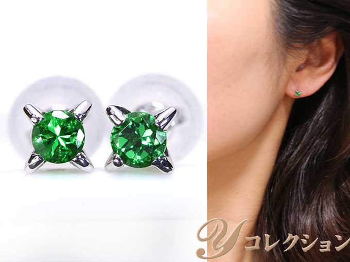 ─ Specスペック ─ 商品名 K18WG　 グリーンガーネット　ピアス 石目 （カラット数） グリーンガーネット　0.22ct　 サイズ／重量 直径3.7×厚み2.8ミリ位　 重量　0.6g　 ポストサイズ 直径0.6ミリ 素材 K18...