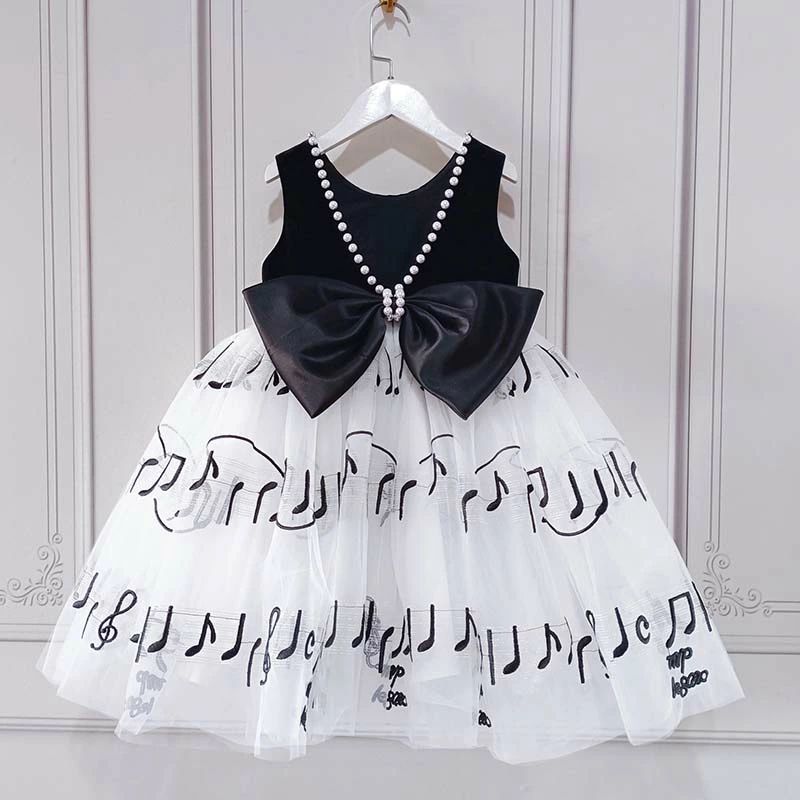 【かわいい音符柄 ピアノ演奏会に最適 お子様をとてもエレガントに見せます】 【素材】■ボリエステル/綿【サイズ】■80cm~160cmサイズ 【80cm】胸囲：52cm ウエスト：50cm 総丈：57cm 目安体重：10~12.5kg 身長...