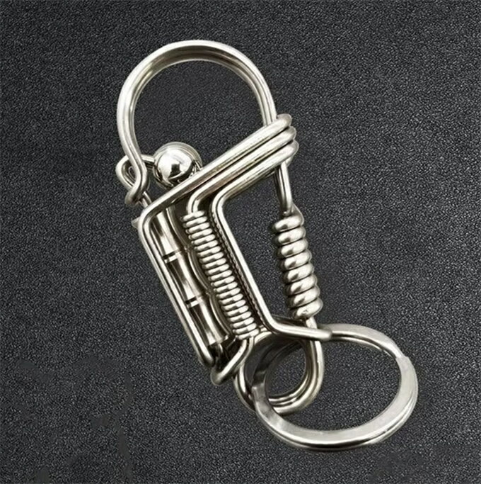 ステンレス鋼 キーホルダー キーリング DIY アウトドア スケルトン ハンドメイド 手作り 登山 アクセサリー チャーム ギフト ステンレス鋼 キーホルダー 5