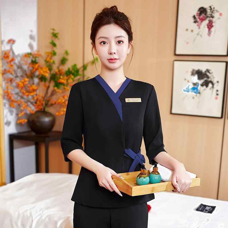 ・適用シーン: サウナ服・対象性別: 女性・カテゴリ: 服装・機能: 吸湿速乾・パンツ丈: ロング・主な素材: ポリエステル・カラー展開: ネイビー上下セット、ブラック上下セット、グリーン上下セット・サイズ展開: S、M、L、XL、XXL、...