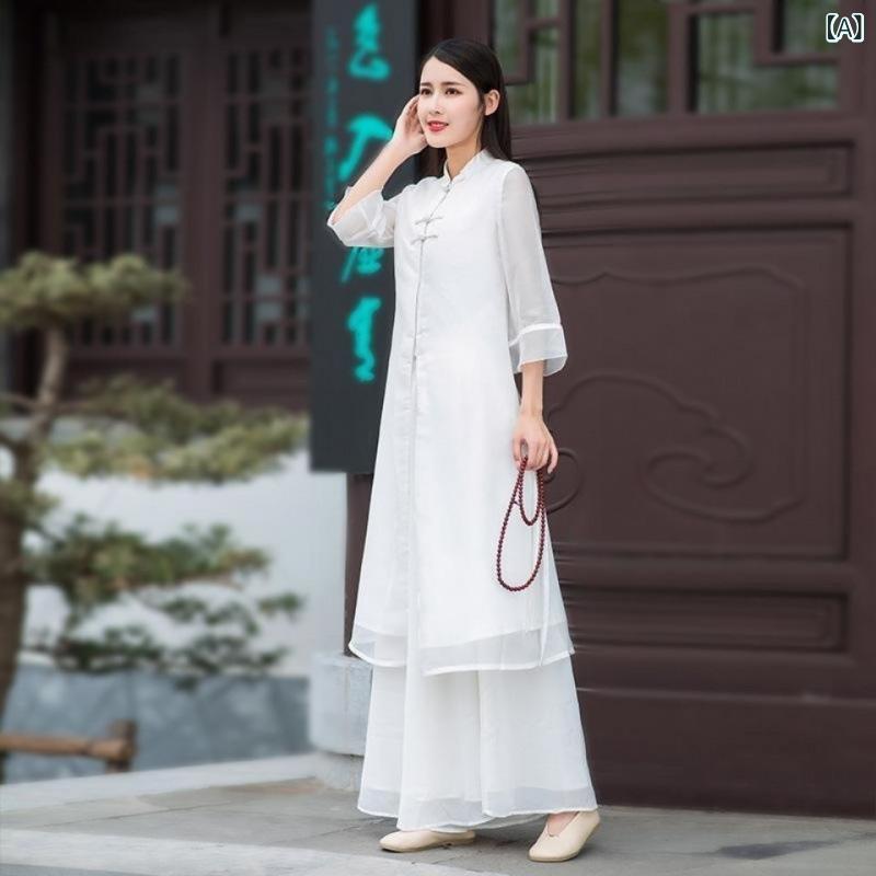 ・柄: 無地・パンツ丈: ロング丈・加工: パッチワーク、切り替え・生地: シフォン、ポリエステル・主な素材: ポリエステル・カラー展開: ホワイトセット、グリーンセット、ホワイト単体トップス、グリーン単体トップス、単体パンツ・サイズ展開:...