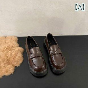 ・色: ブラウン,ブラック・サイズ: 35,36,37,38,39,40・つま先の形状: ラウンドトゥ・スタイル: ブリティッシュスタイル・アッパー素材: PU・ヒールの高さ: ミドルヒール・パターン: 無地・適した季節: 夏,春,秋・製品...