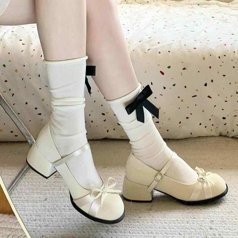 靴 レディース メリージェーンシューズ 春 スプリング かわいい フラット ローヒール ラウンドトゥ PUレザー 合皮 ベルト バックル ロリータ ガーリー デイリー オフホワイト・流行の要素: ベルトバックル・靴のつま先の形状: ラウンド...