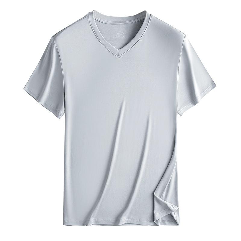 Tシャツ 男性用 モダール 半袖 Vネック 無地 薄手 インナー レイヤード 接触冷感 涼しい 柔らかい 肌触り 普段使い・スタイル: ベーシック・素材: モーダル・柄: 無地・タイプ: プルオーバー・ネックライン: Vネック.クルーネック...