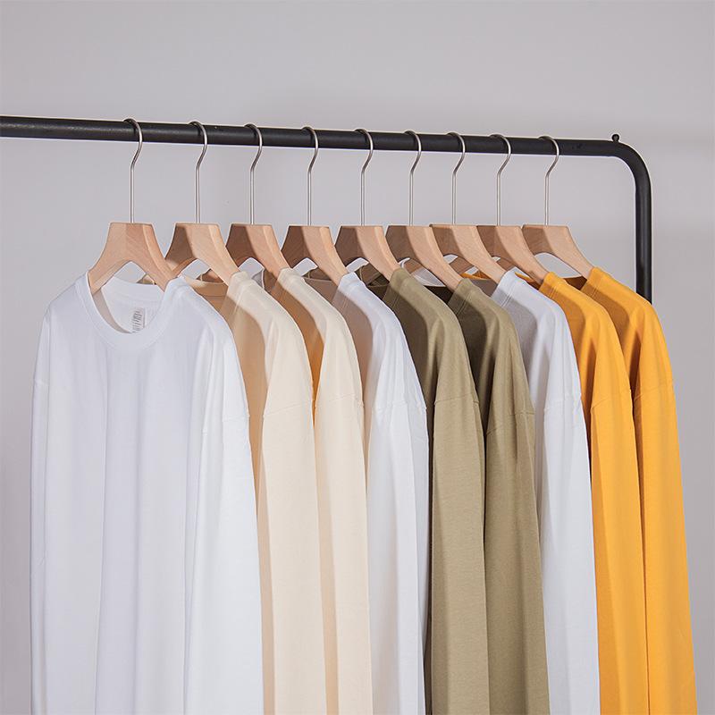 3Tシャツ 男性用 オーバーサイズ ドロップショルダー 長袖 無地 綿 カットソー 秋冬 トップス カジュアル ラフ アメカジ 白 黒 ベージュ・スタイル: 复古・主な素材: 綿・タイプ: プルオーバー・ネックライン: ラウンドネック・袖丈...
