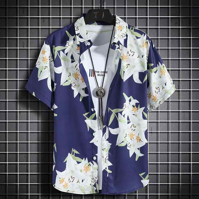 シャツ メンズ 男性用 半袖 薄手 接触冷感 アロハシャツ ハワイアンシャツ カジュアルシャツ オープンカラーシャツ ポリエステル プリント 普段使い リゾート