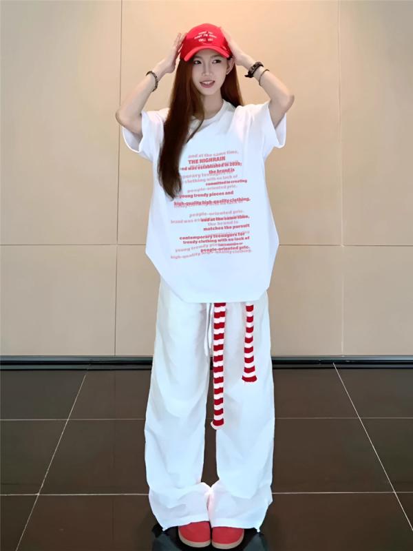 Tシャツ レディース 半袖 綿100% アメリカンカジュアル ロゴプリント ゆったり ラウンドネック トップス カットソー 白 黒 紺 生成り ピンク 水色 春夏