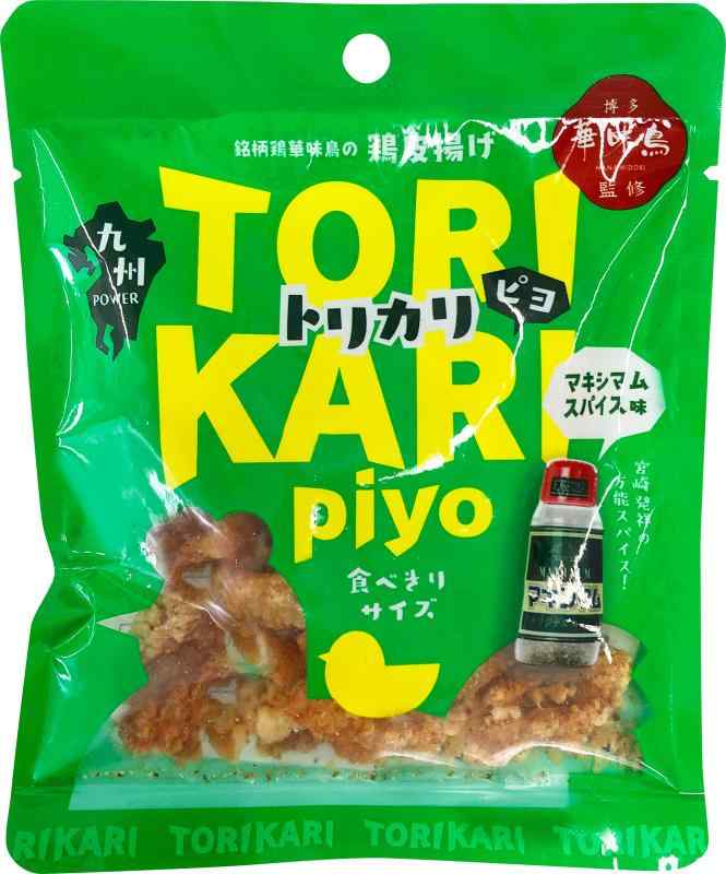 銘柄鶏華味鳥の鶏皮揚げ TORIKARI piyo (トリカリピヨ) 32g×5個1袋32g当たり:エネルギー175kcal、たんぱく質11.3g、脂質11.6g、炭水化物6.5g、食塩相当量1.2g