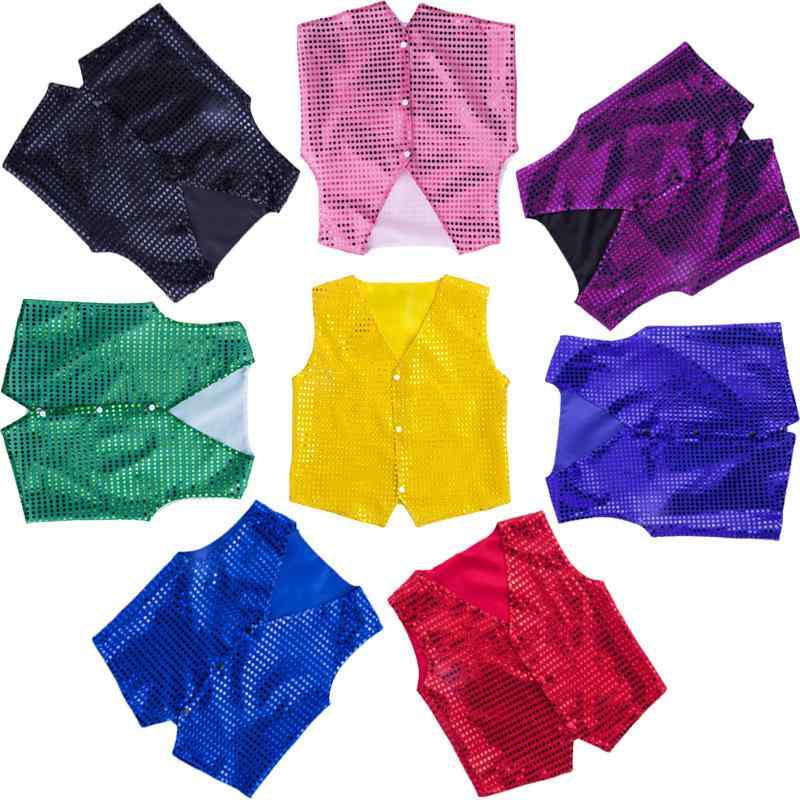 子供服 ベスト スパンコール ジャズダンス 舞台衣装 男の子 女の子 ダンス 発表会 ステージ イベント
