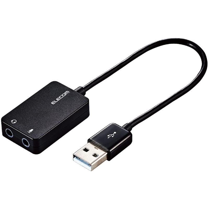 エレコム USBオーディオ変換アダプタ φ3.5mm USB to ステレオミニジャック 3極 4極 対応 ノイズ解消