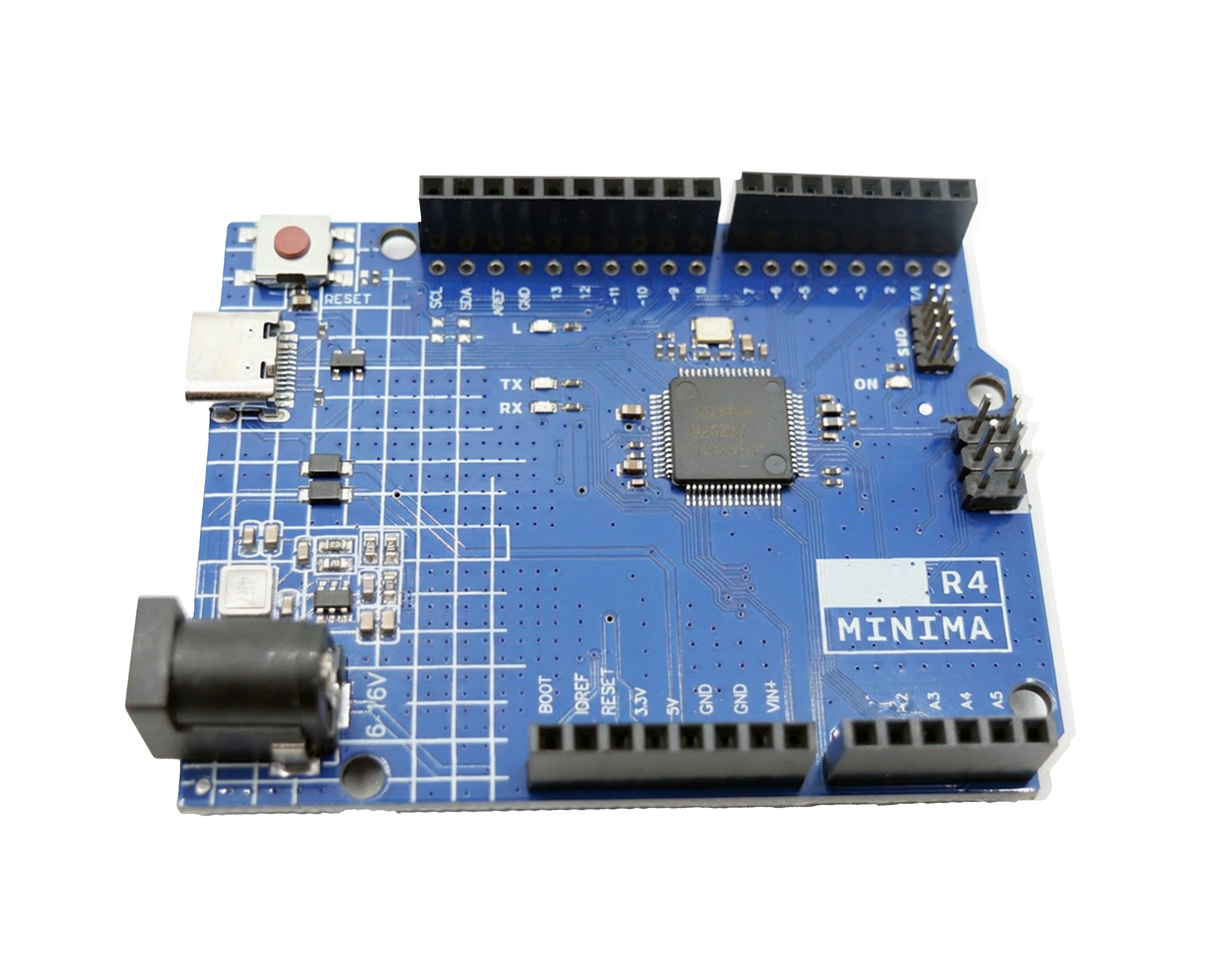 ●Arduino互換ボードR4 ・CPU：cortexM4 ・ROM:256kB ・RAM:32kB ・クロック周波数:48MHz ・デジタル I/O ピン:14 ・アナログ入力ピン:6 ・DAC:1 ・PWMピン:6 ・電源電圧:6~24...